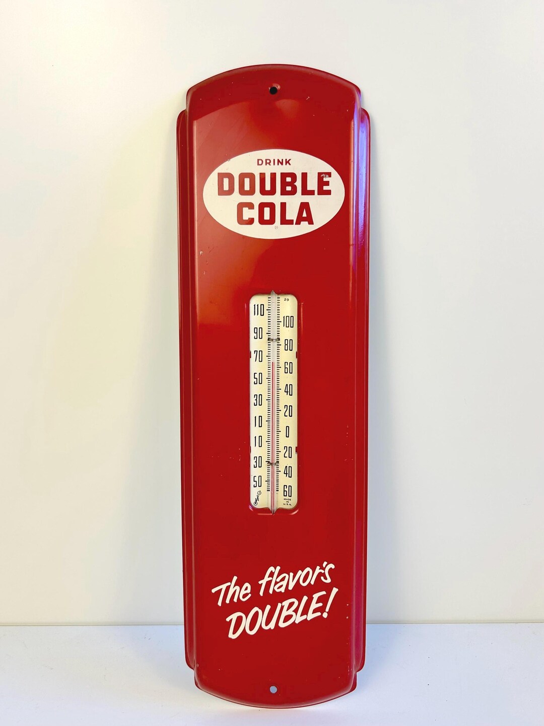 Vintage 1950’s Double Cola Soda Pop Bottle 17 Inch Die Cut Red Metal ...