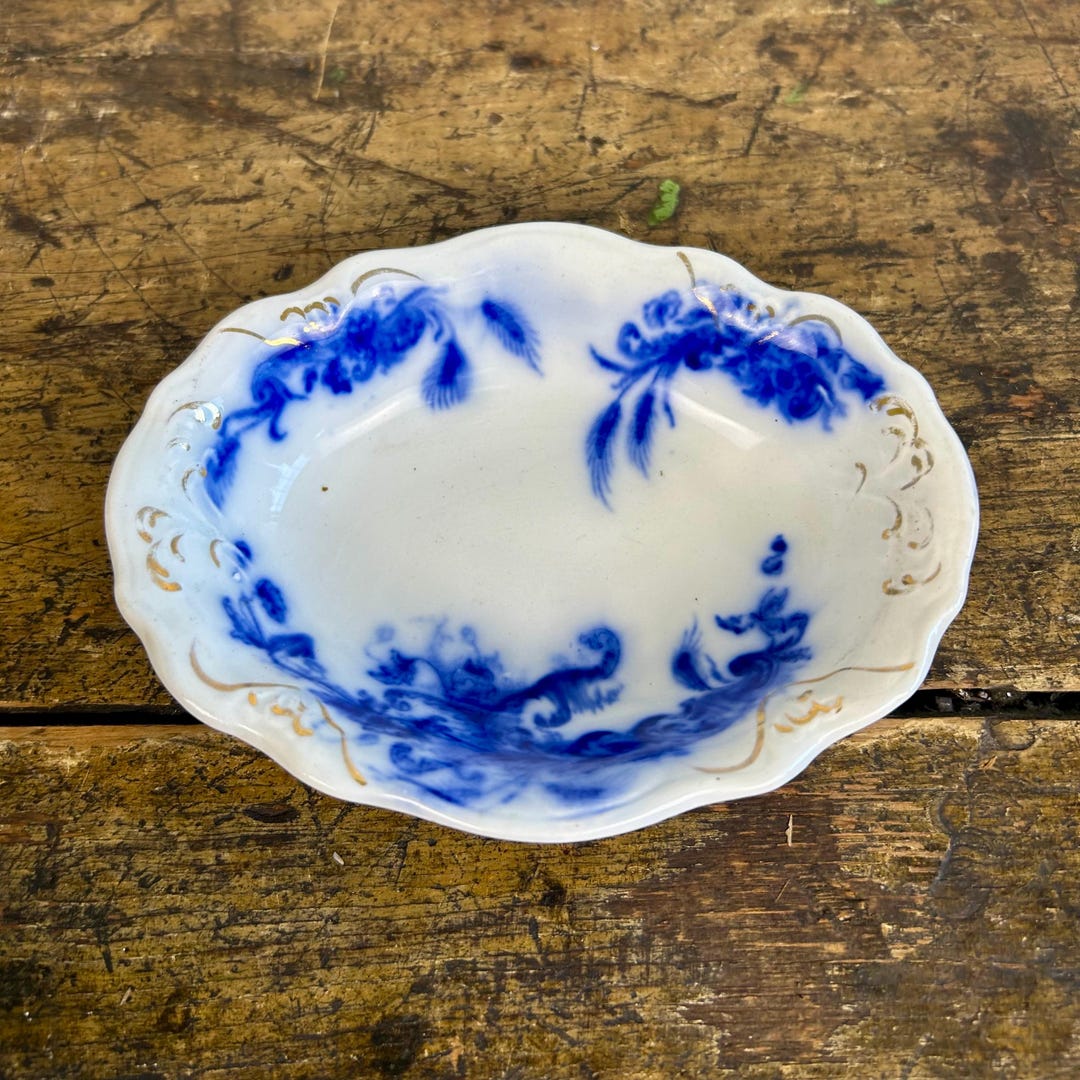 Antique Wentworth Flow Blue Transferware Small Transferware Serving ...