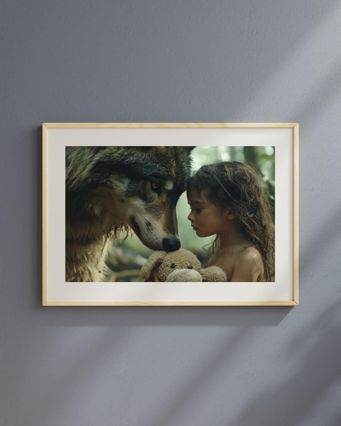 Big Wolf and Innocent Child: Contrast Wildlife Art Print - 300 DPI - Etsy
