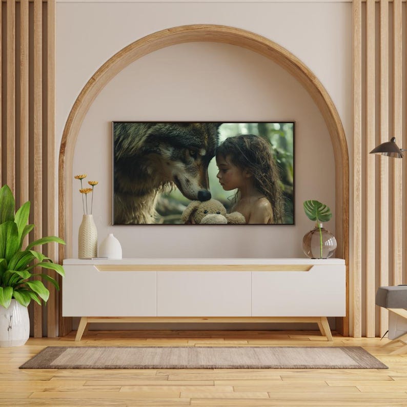 Big Wolf and Innocent Child: Contrast Wildlife Art Print - 300 DPI - Etsy