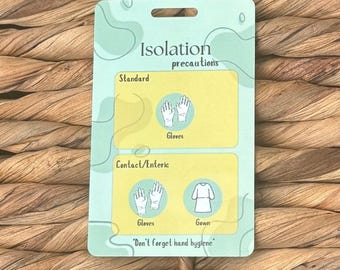 Isolation Precautions Badge Buddy | Proper PPE - Etsy