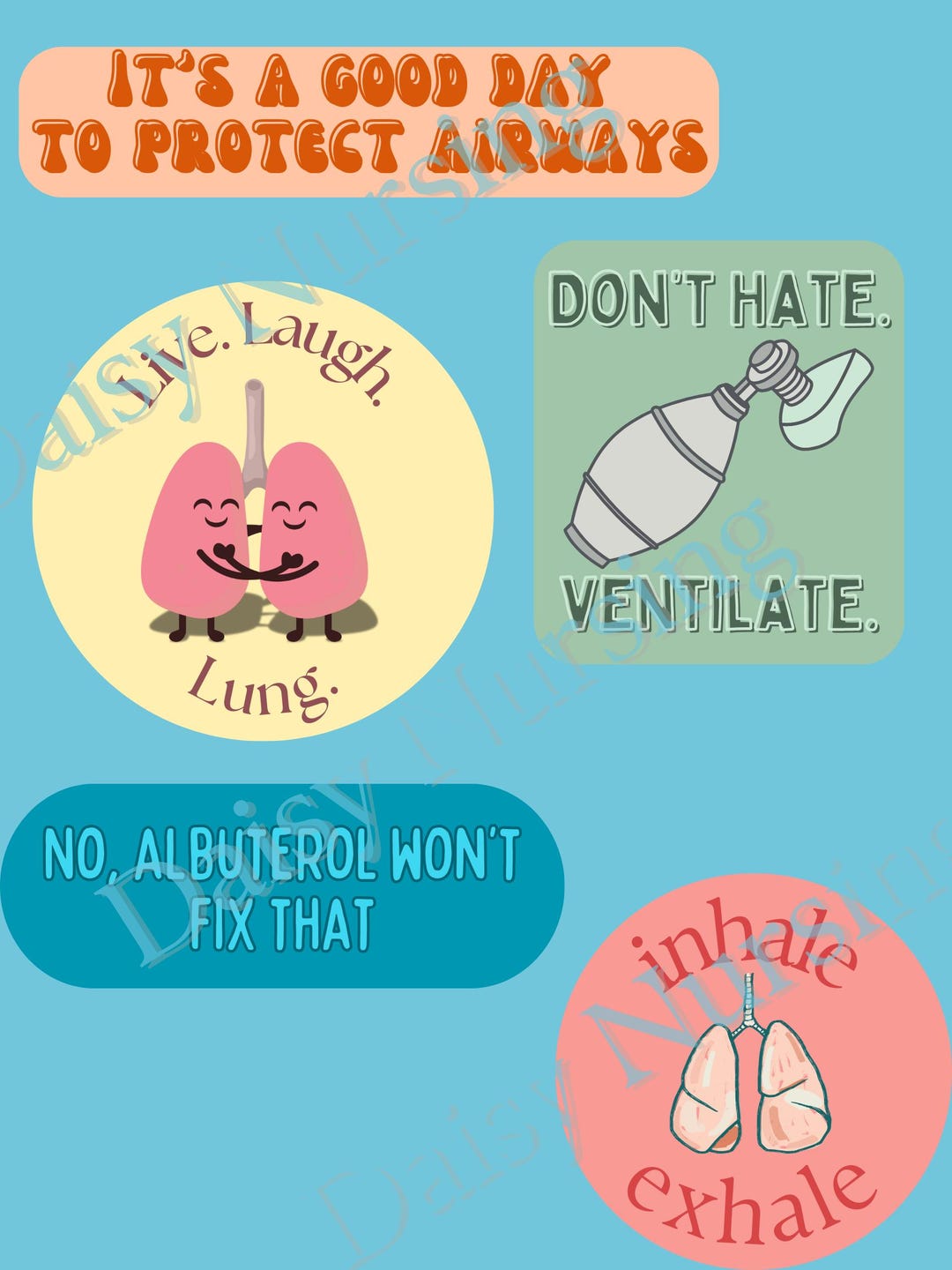 Respiratory Sticker Pack | Nurse Stickers - Etsy