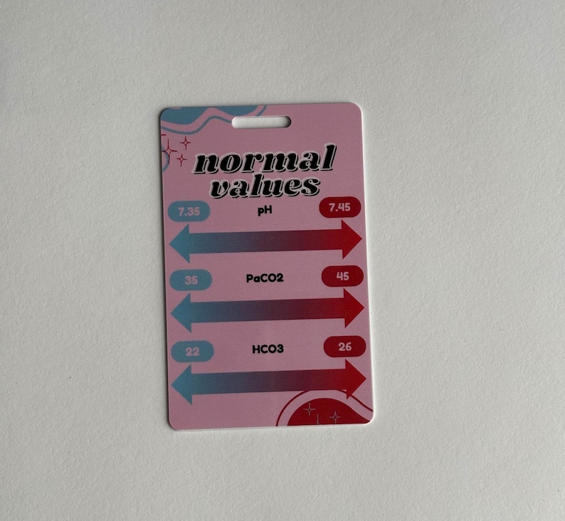 ABG Badge Buddy | Arterial Blood Gases & Normal Values - Etsy