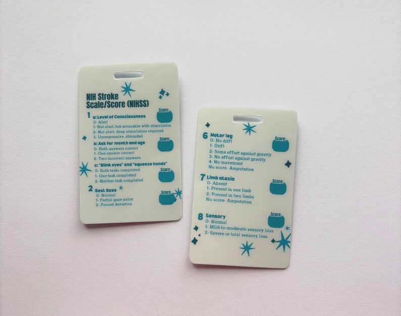NIH Stroke Scale (NIHSS) Badge Buddy | Nursing Badge Buddies - Etsy