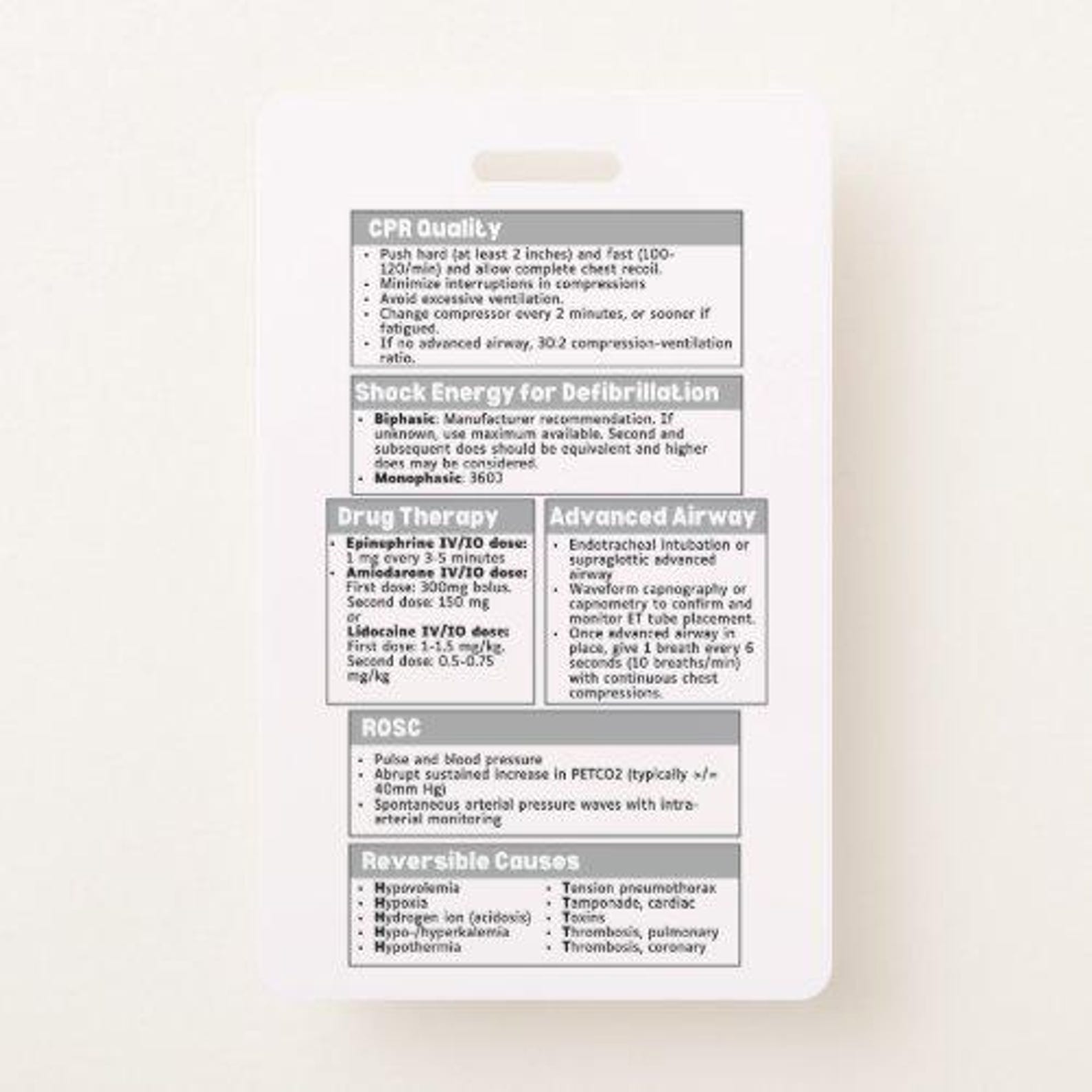 ACLS Badge Buddy | AHA ACLS Guidelines & Algorithms - Etsy