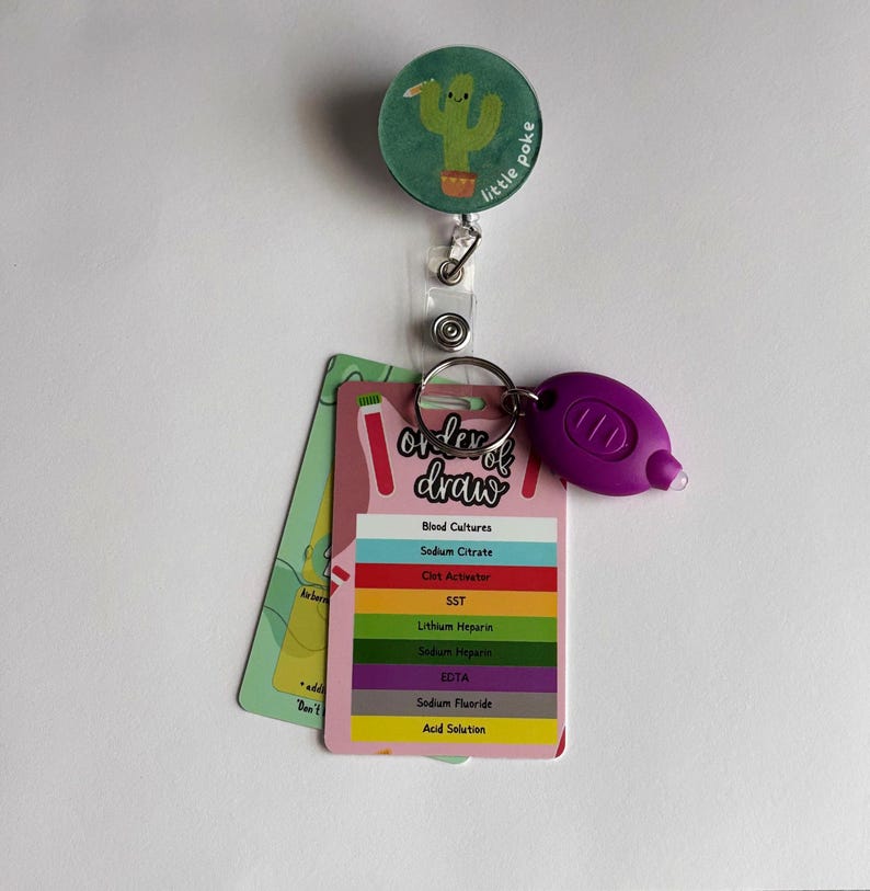 Lab Draws & Directory Badge Buddy | Order of Lab Draws and Hospital ...
