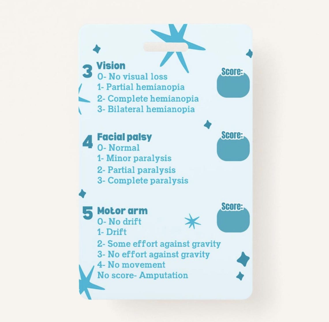 NIH Stroke Scale (NIHSS) Badge Buddy | Nursing Badge Buddies - Etsy