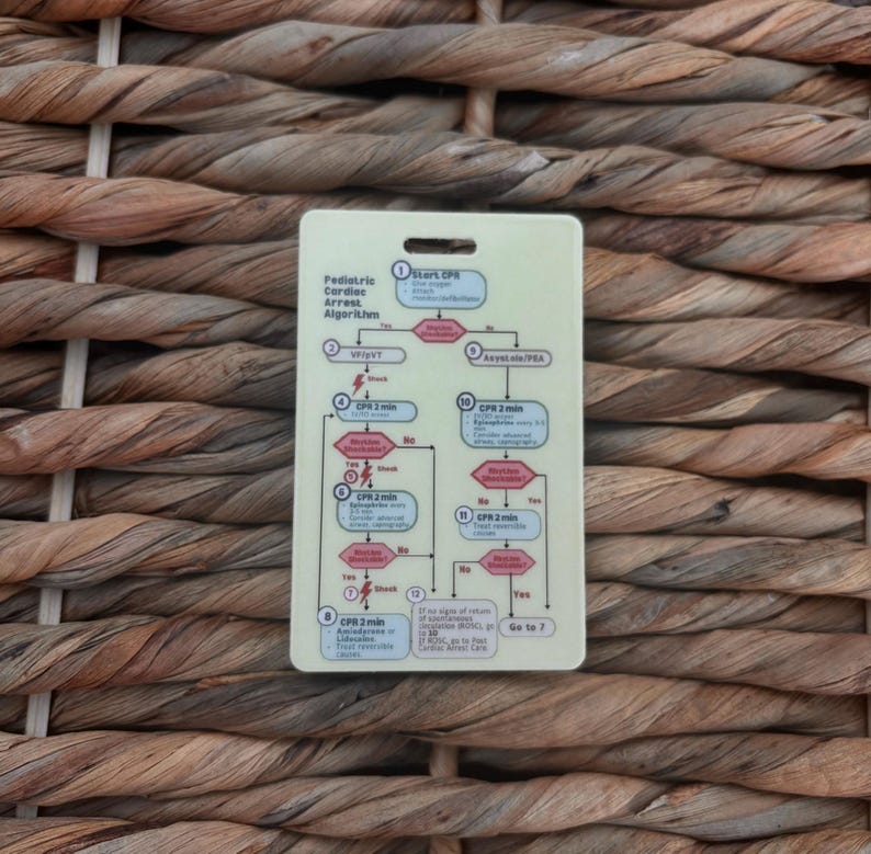 Pediatric Cardiac Arrest Algorithm (PALS) | Nursing Badge Buddies - Etsy