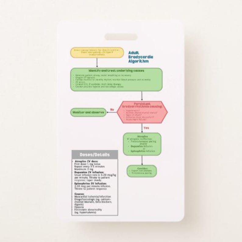 ACLS Badge Buddy | AHA ACLS Guidelines & Algorithms - Etsy