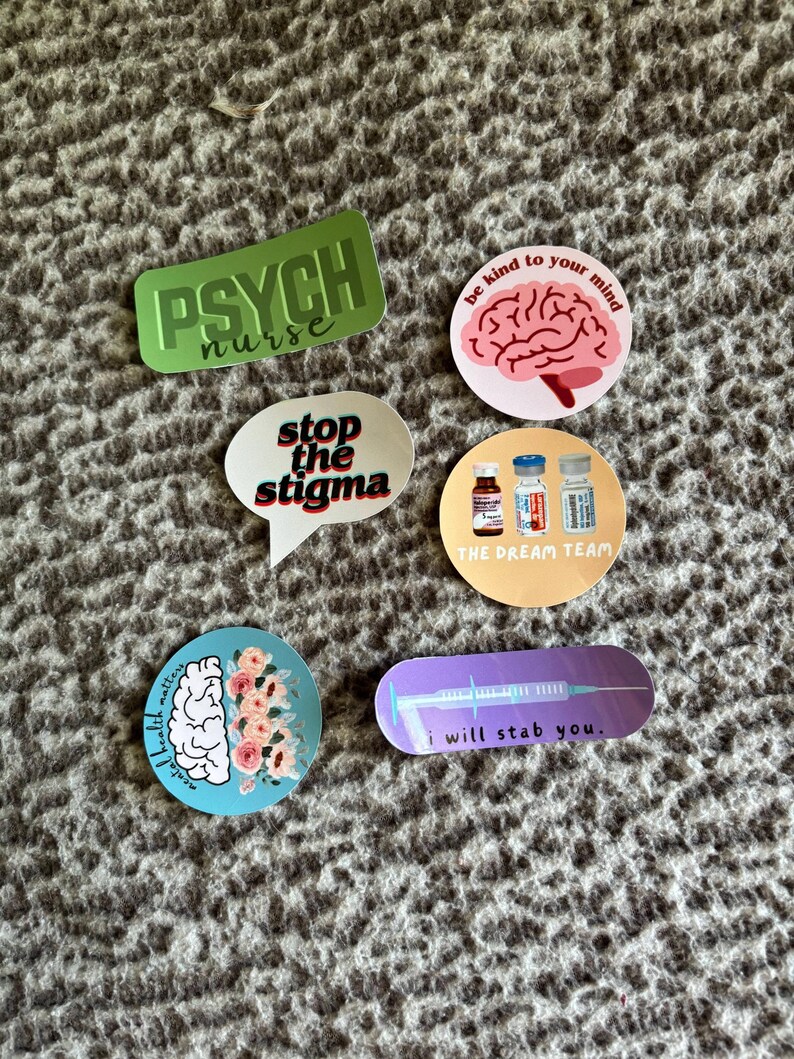 Psych Nurse Sticker Pack | Nursing Stickers - Etsy