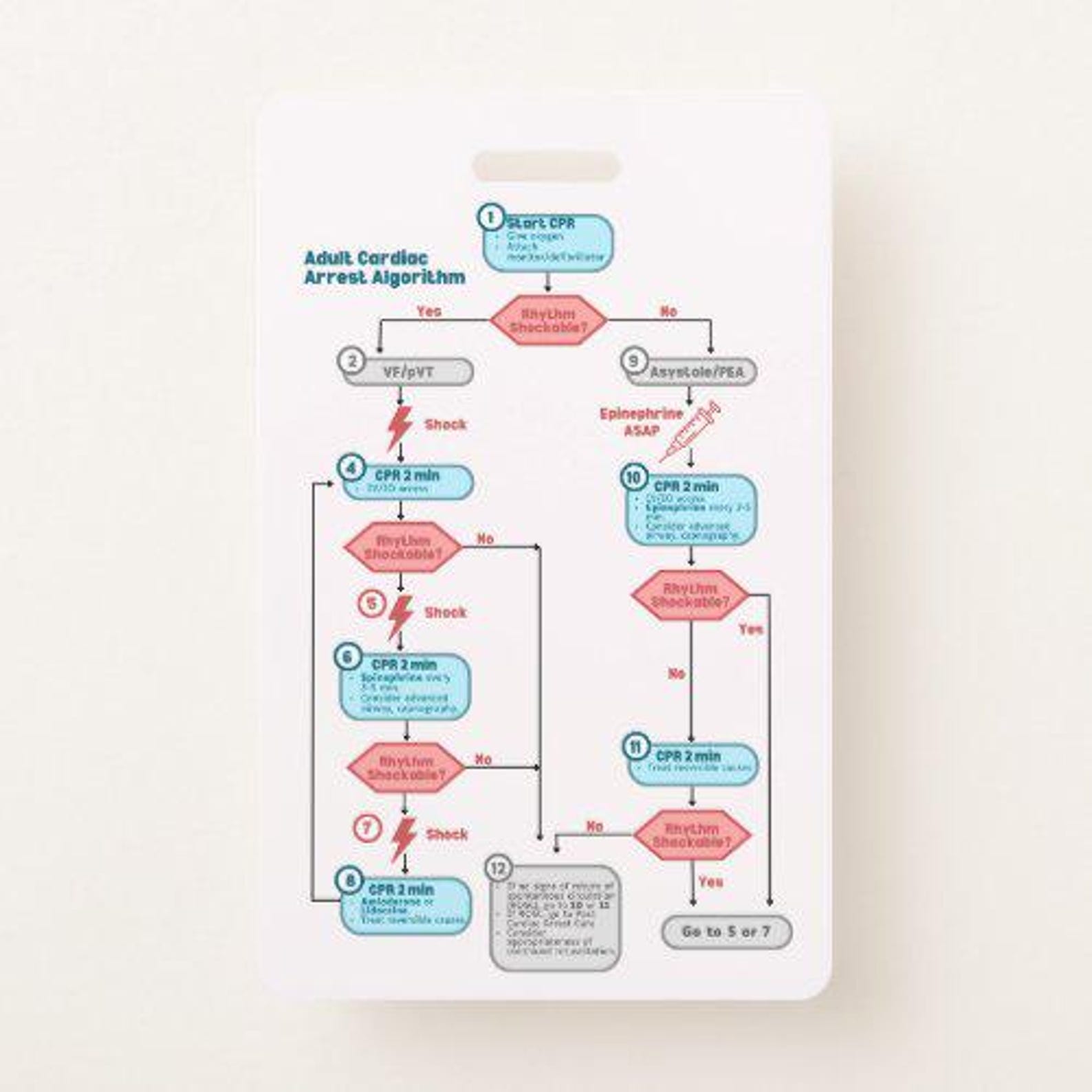 ACLS Badge Buddy | AHA ACLS Guidelines & Algorithms - Etsy