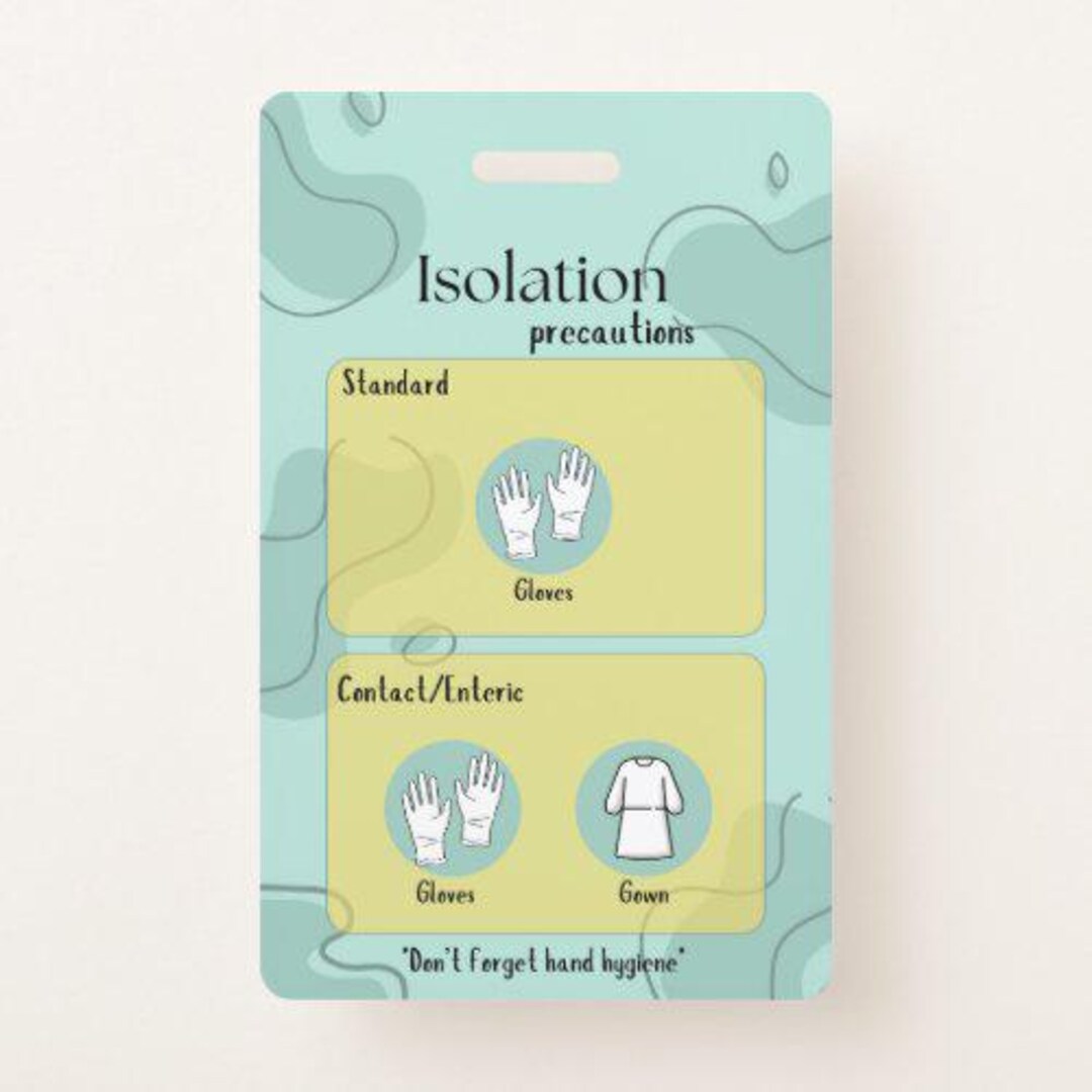 Isolation Precautions Badge Buddy | Proper PPE - Etsy