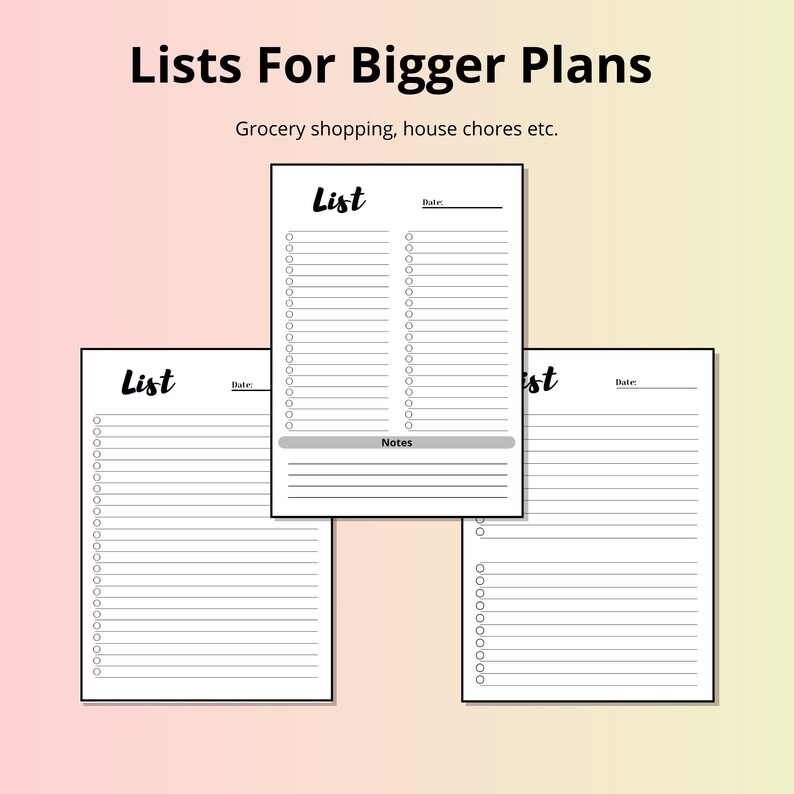 Digital Checklist, Daily to Do List Template, Daily Checklist Printable ...