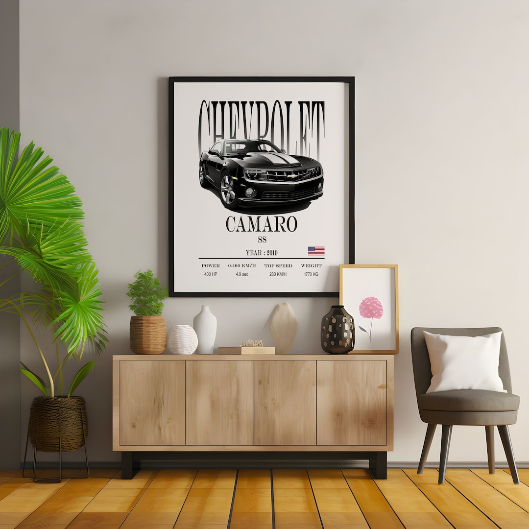 Chevrolet Camaro SS, Camaro Poster, American Car, Digital Download, Car ...