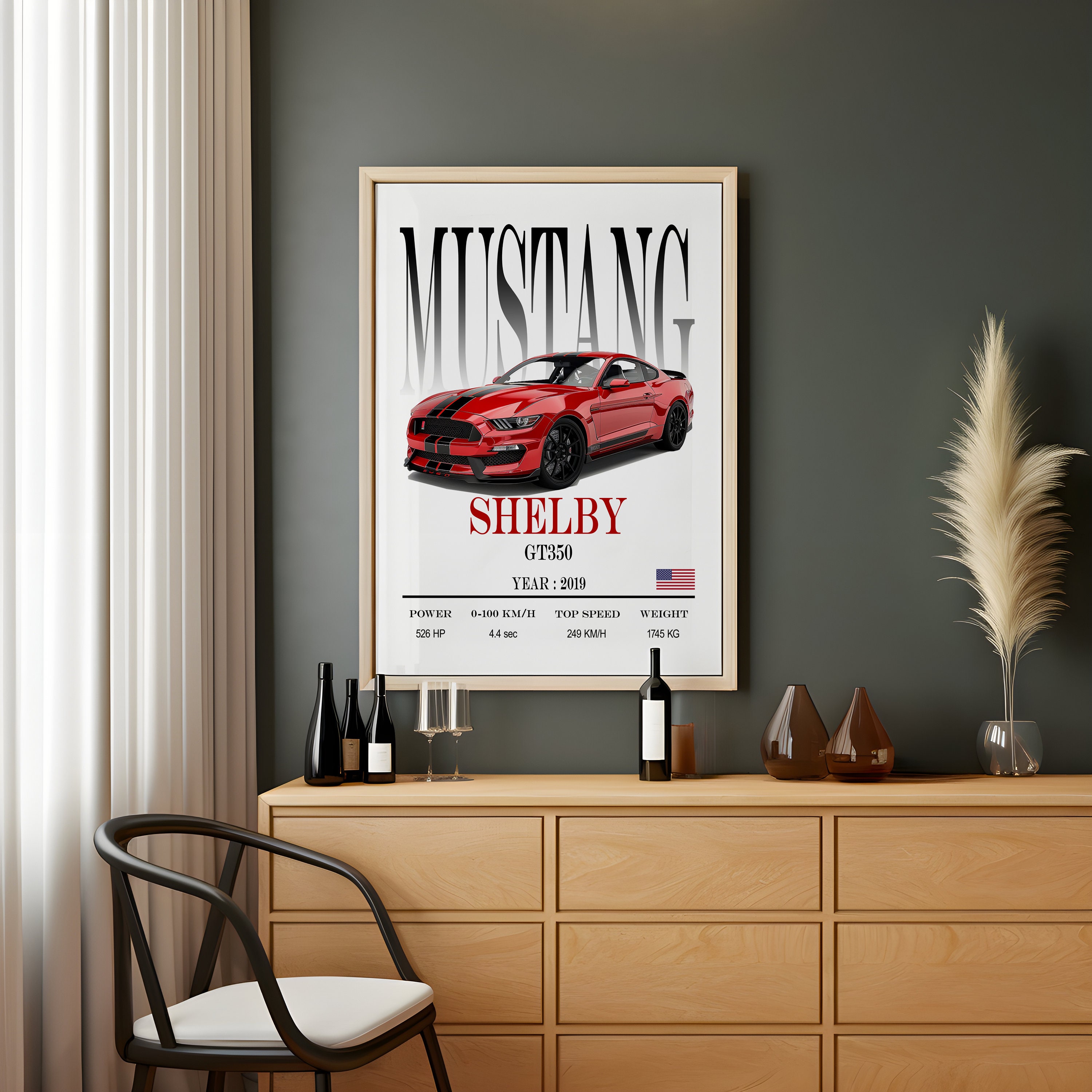 2019 Ford Mustang Shelby GT350 Poster, Instant Digital Download ...