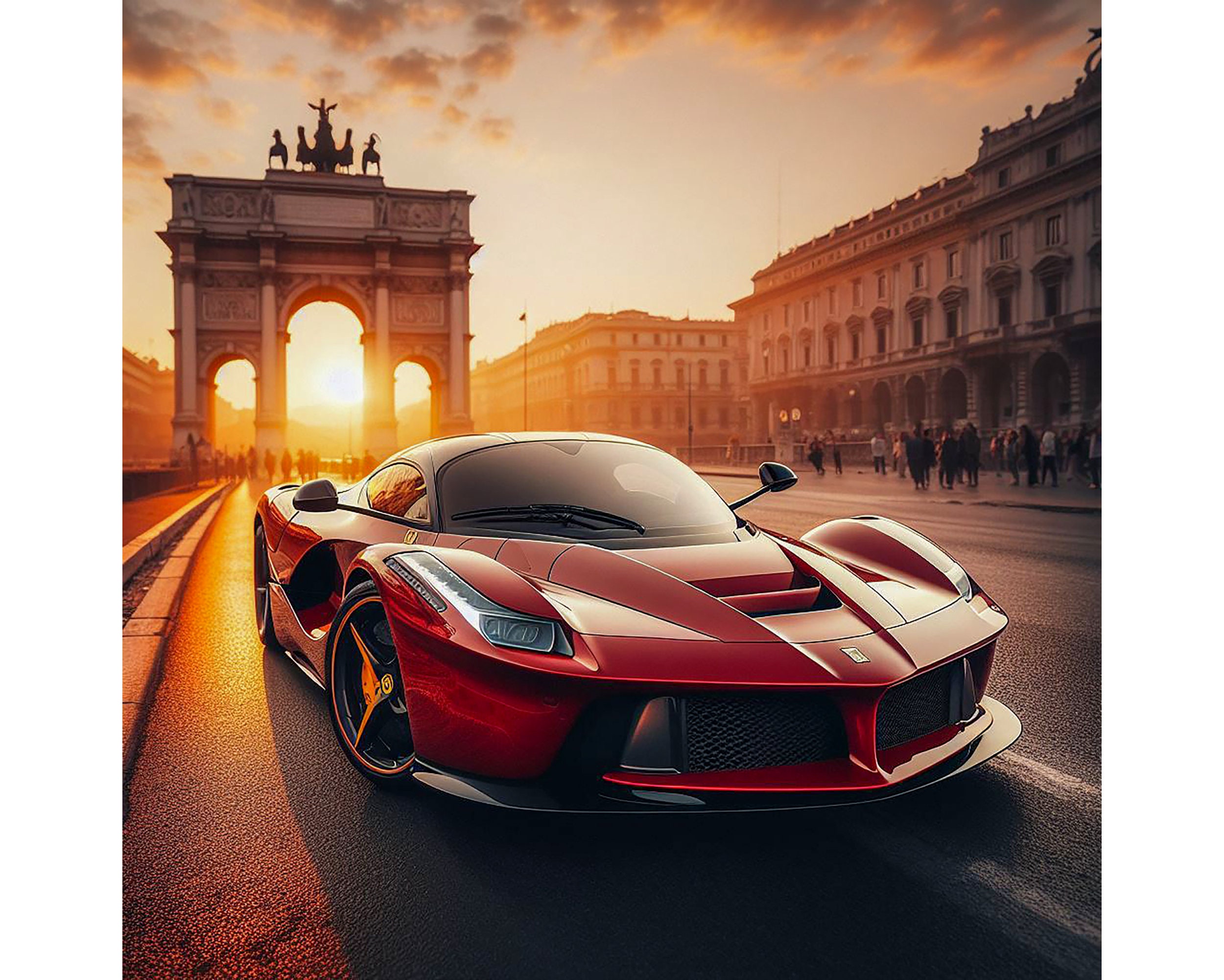 Ferrari Laferrari in Rome Digital Artwork, Printable Wall Art, Artwork ...