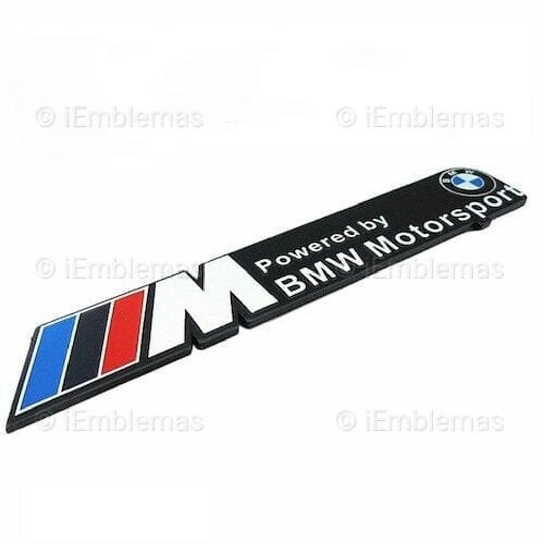 New Emblem Logo Powered by BMW Motorsport M Series Black / New Badge ...