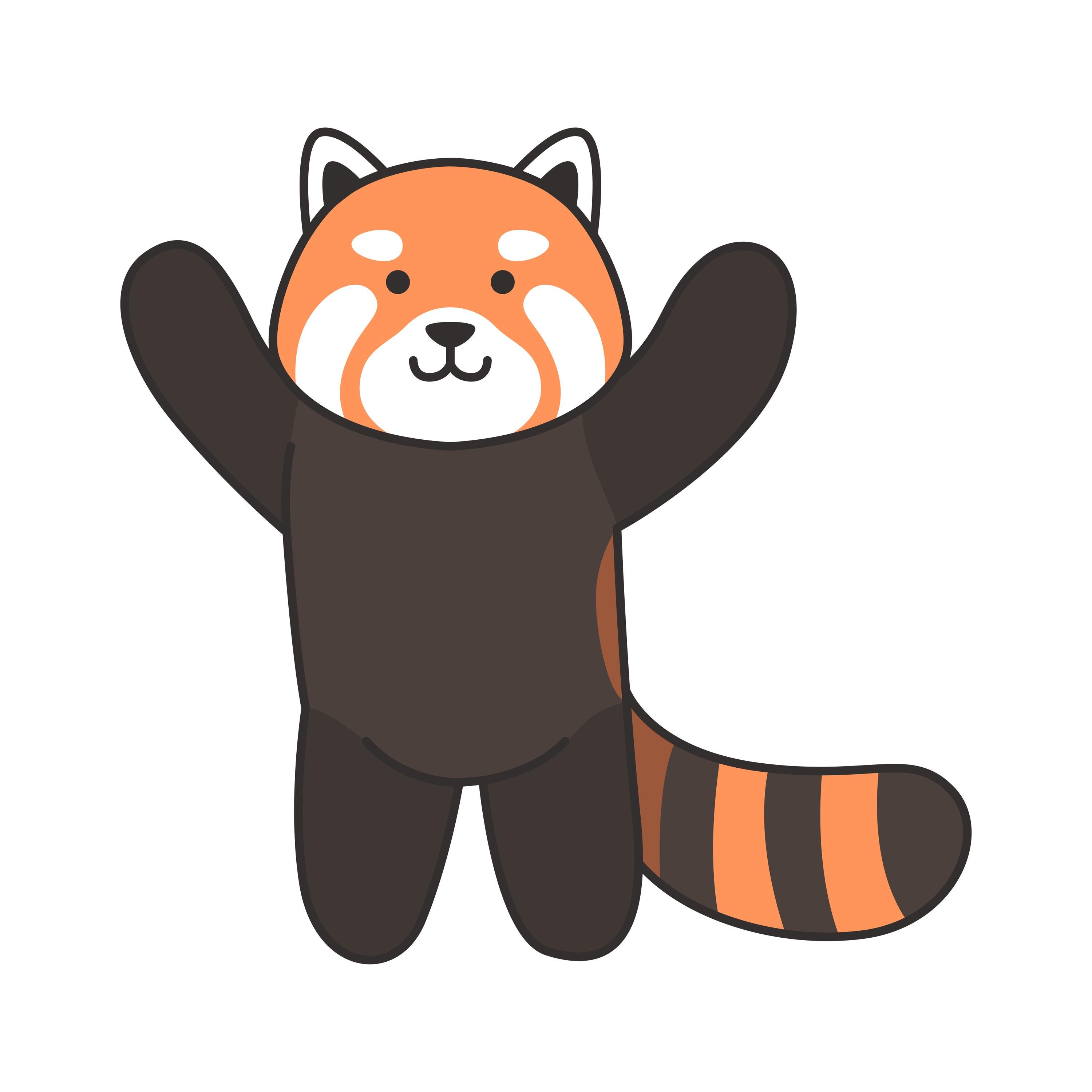 Red Panda Illustration PNG - Etsy