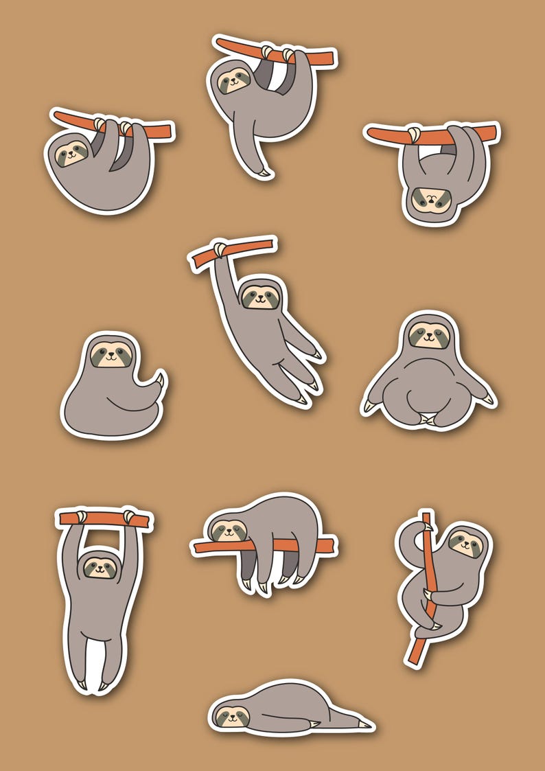 Faultier Illustration PNG, SVG - Etsy.de