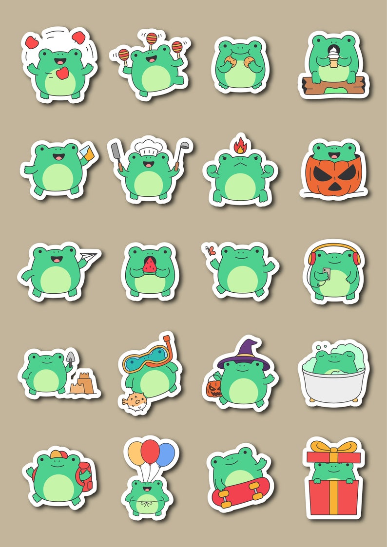 Frog Illustration Printable PNG and SVG - Etsy