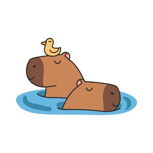 Capybara Illustration PNG, SVG - Etsy