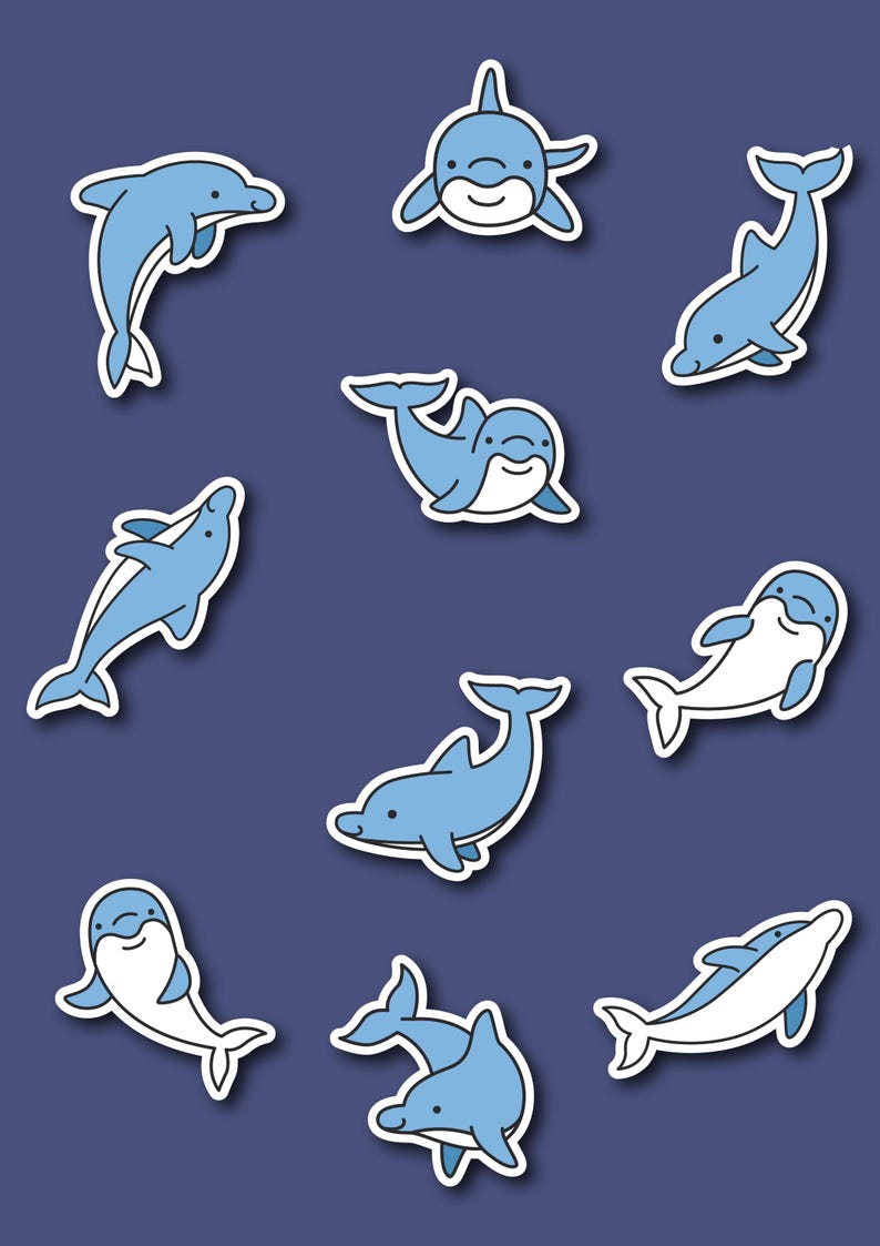 Dolphin Illustration PNG, SVG - Etsy