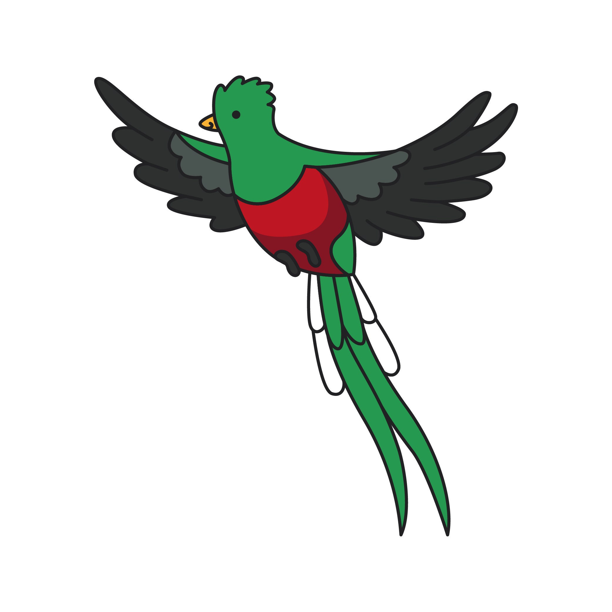 Quetzal Illustration PNG, SVG - Etsy