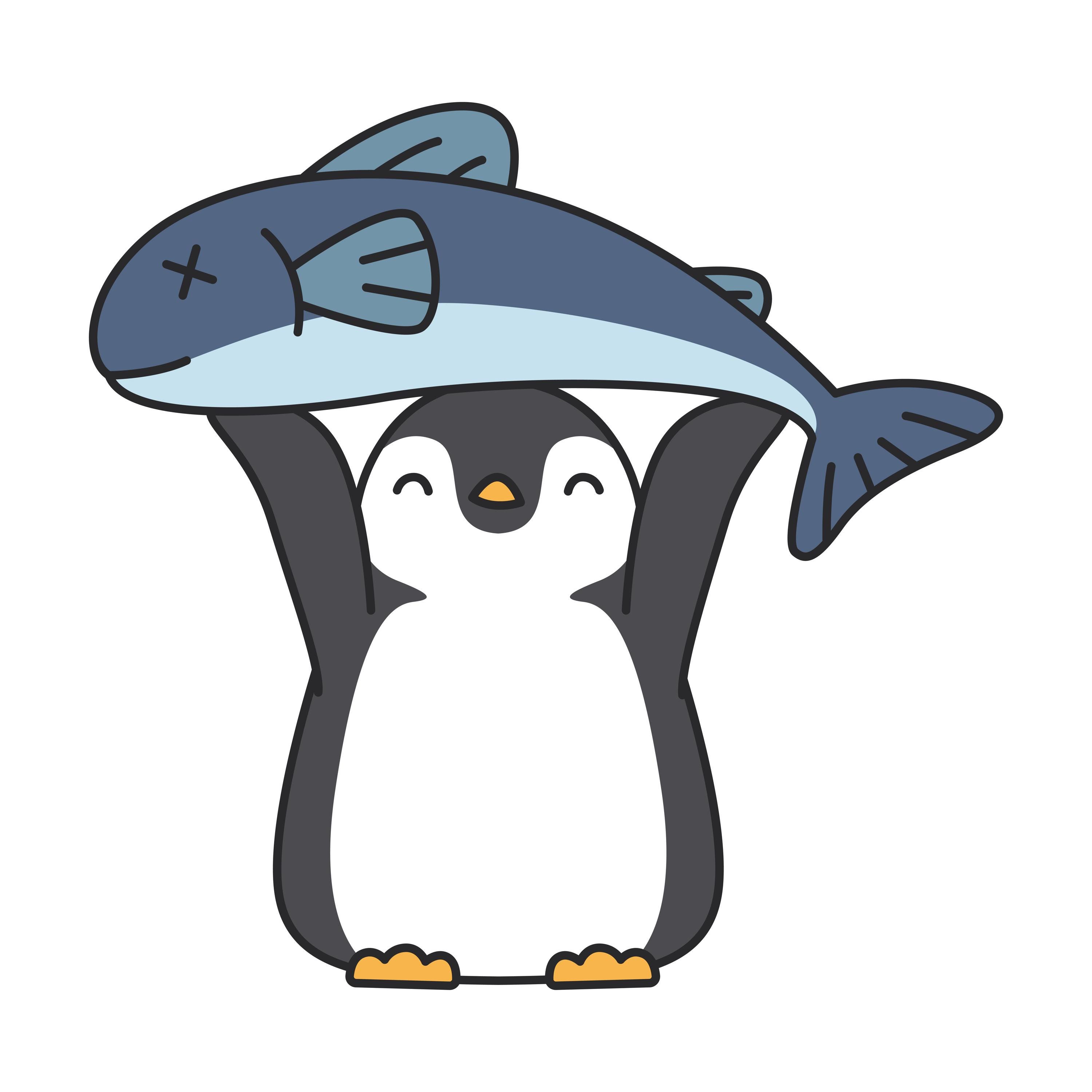 Penguin Illustration Stickers Printable - Etsy