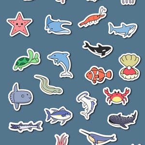 Ocean Animals Sticker Printable - Etsy