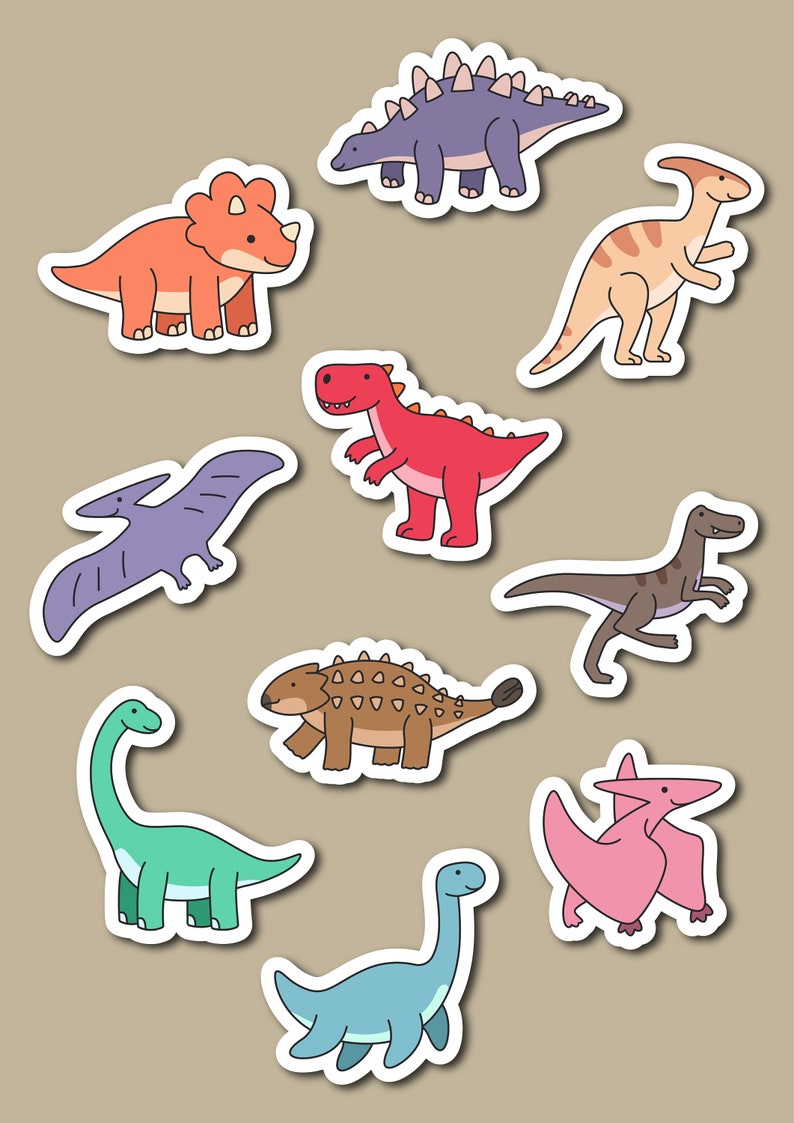 Dinosaurs Illustration PNG, SVG Printable - Etsy