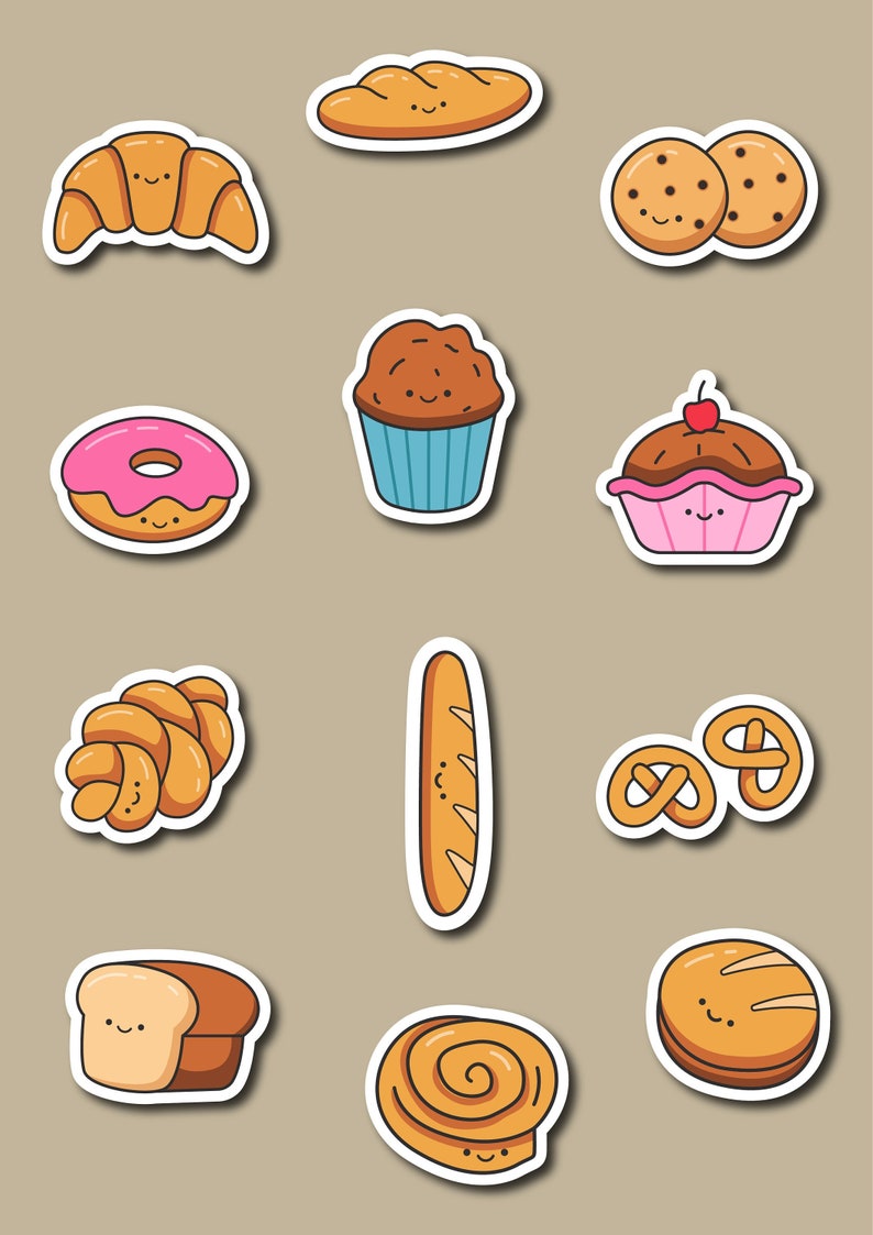 Pastry Stickers Printable - Etsy