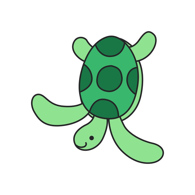 Turtle Illustration PNG, SVG Files - Etsy