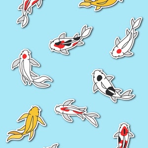 Koi Fish Stickers Printable - Etsy