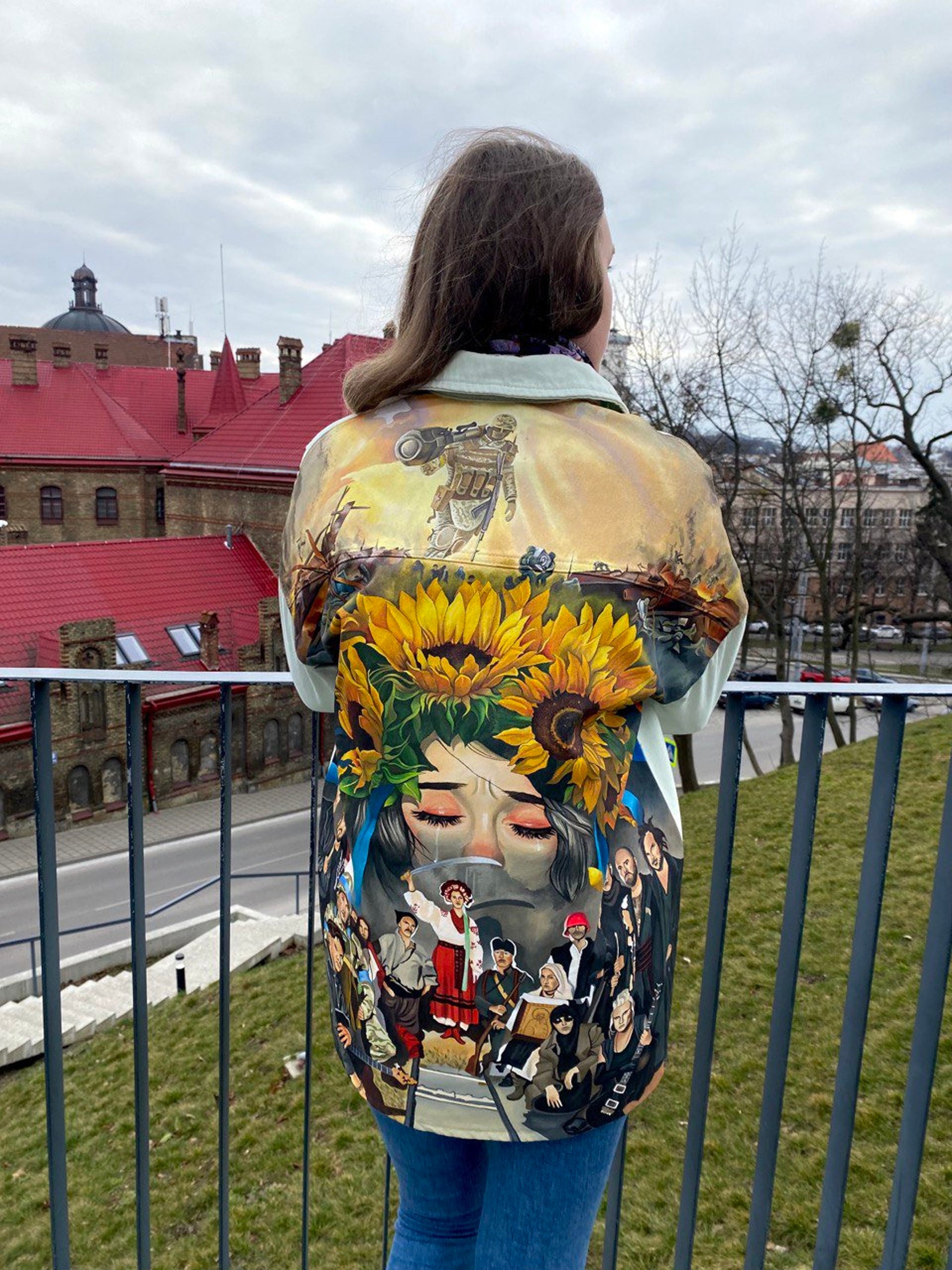 Handpainted Jacket, Hand Painted Custom Denim Jacket, Denim Jacket ...