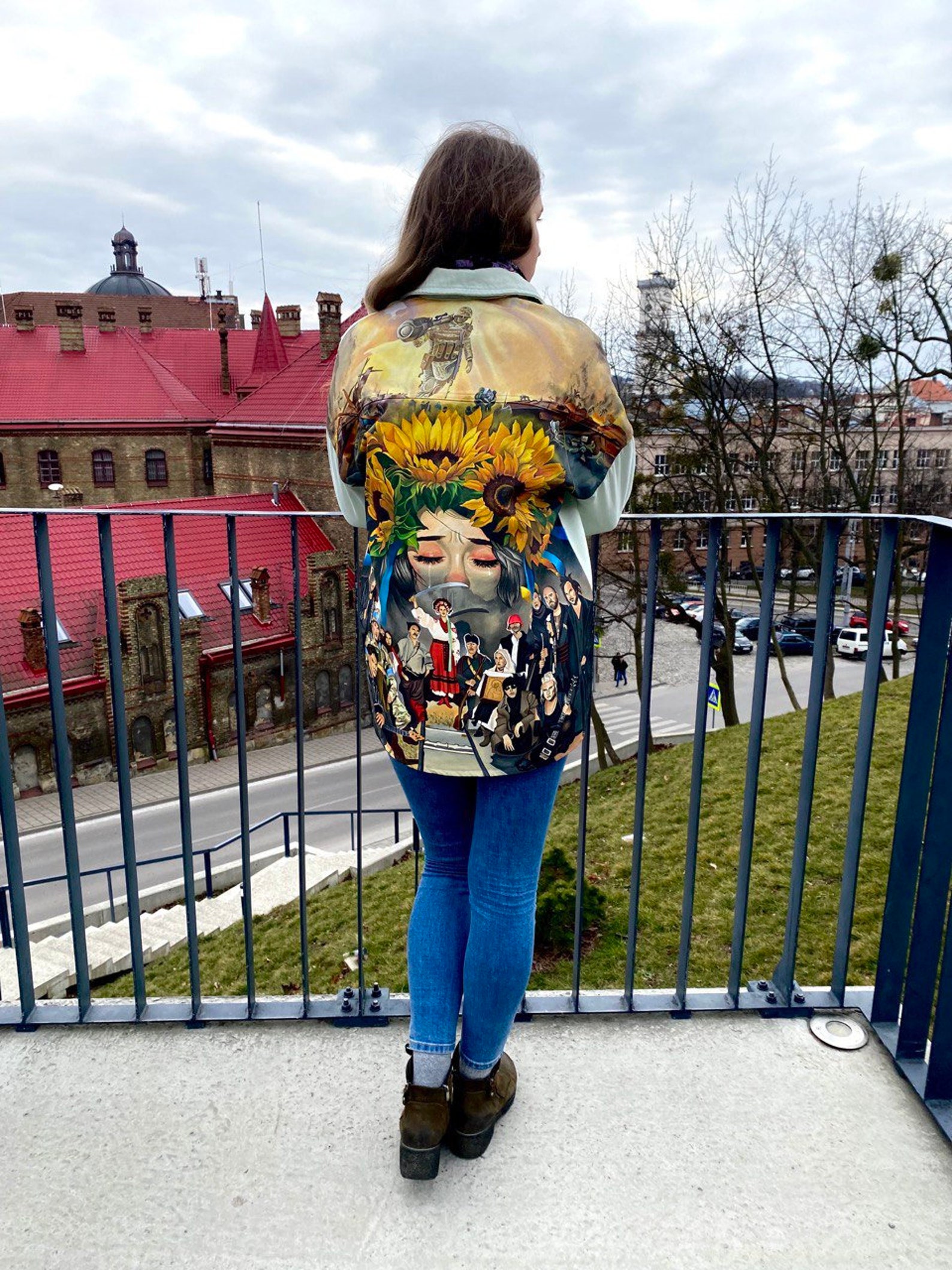 Handpainted Jacket, Hand Painted Custom Denim Jacket, Denim Jacket ...