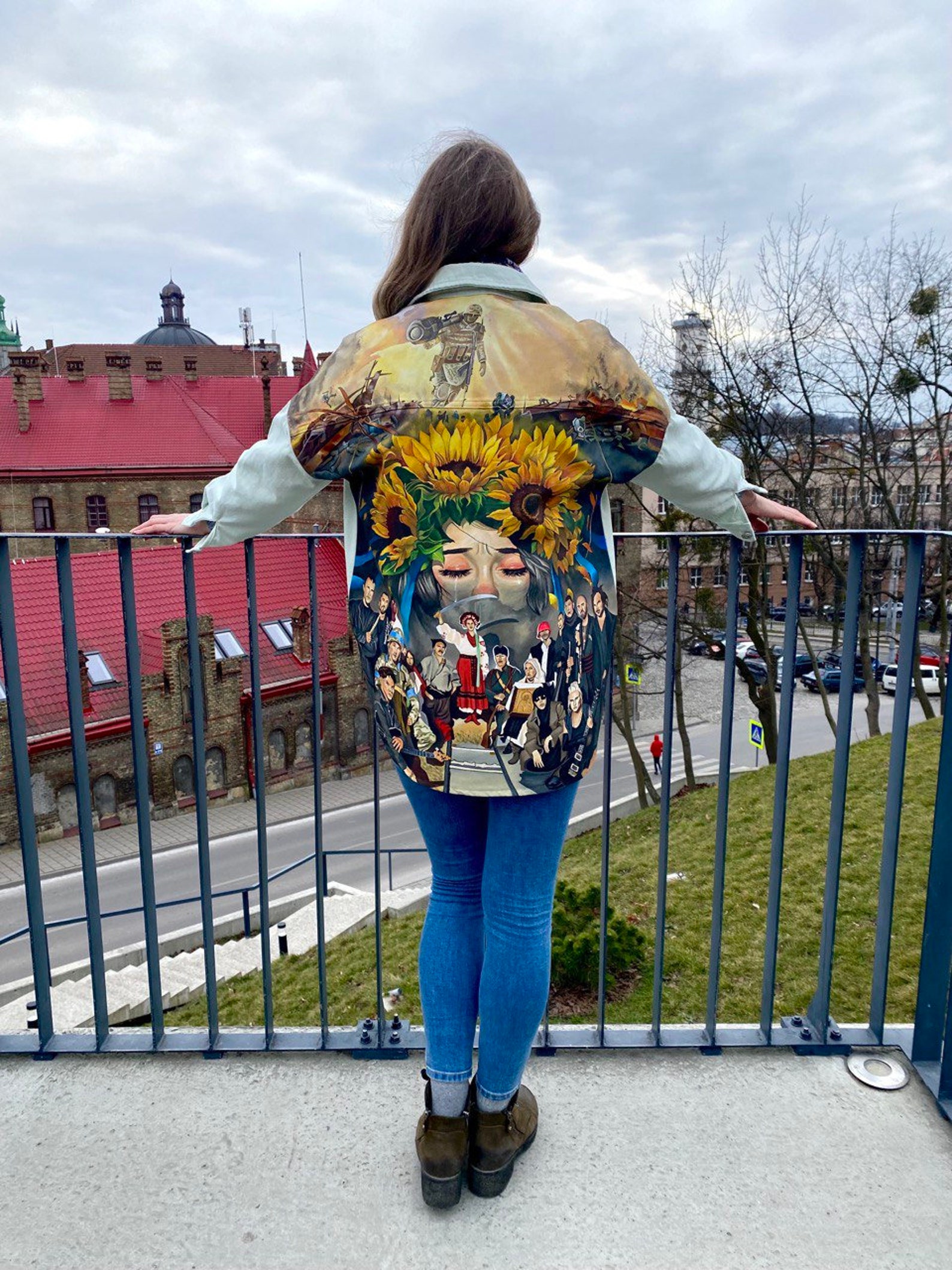 Handpainted Jacket, Hand Painted Custom Denim Jacket, Denim Jacket ...