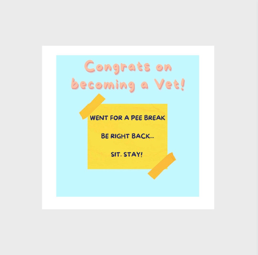 Congrats on Becoming a Vet Card, Funny Slogan Vet Graduation Card by ...