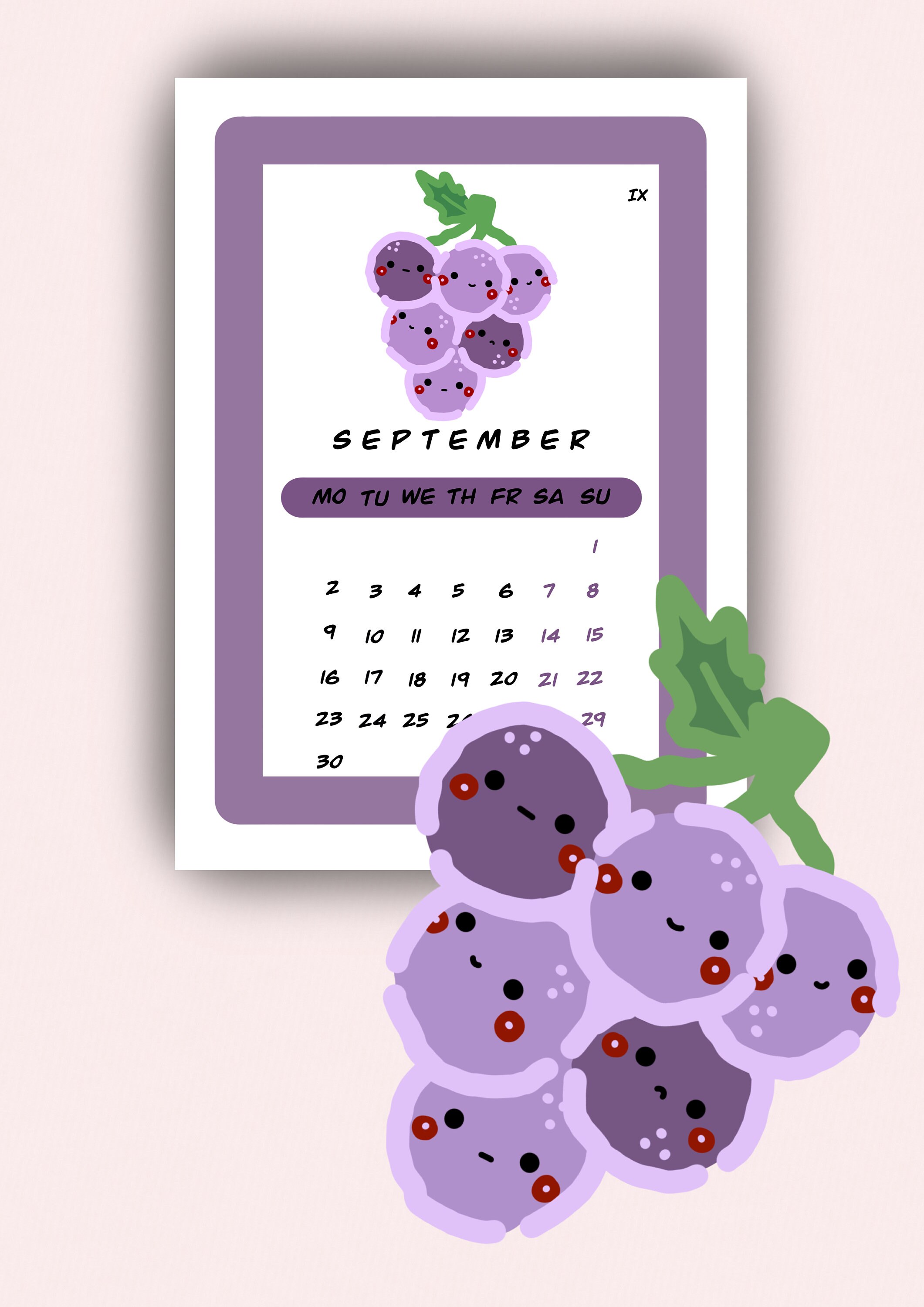 Printable 2024 Calendar - Mini Cute Calendar - Minimal 2024 Calendar ...