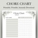 Chore Chart Printable PDF, Green Chore Chart for Adults, Printable ...