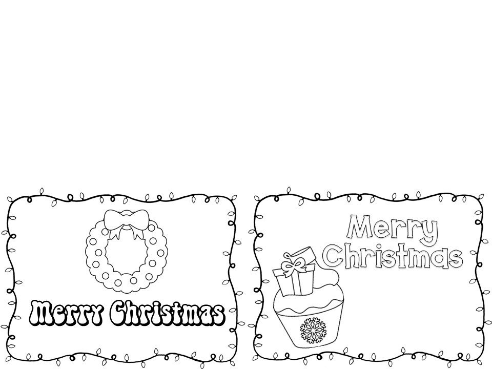 Christmas Cards to Print and Color - Etsy