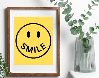 Smiley Face Digital Print - Etsy
