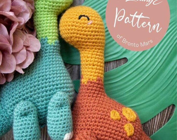 Brontosaurus Crochet Amigurumi PDF Pattern, Amigurumi Dinosaur Crochet ...