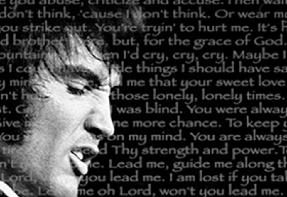 Elvis Presley on Stage Lyric Art - Etsy