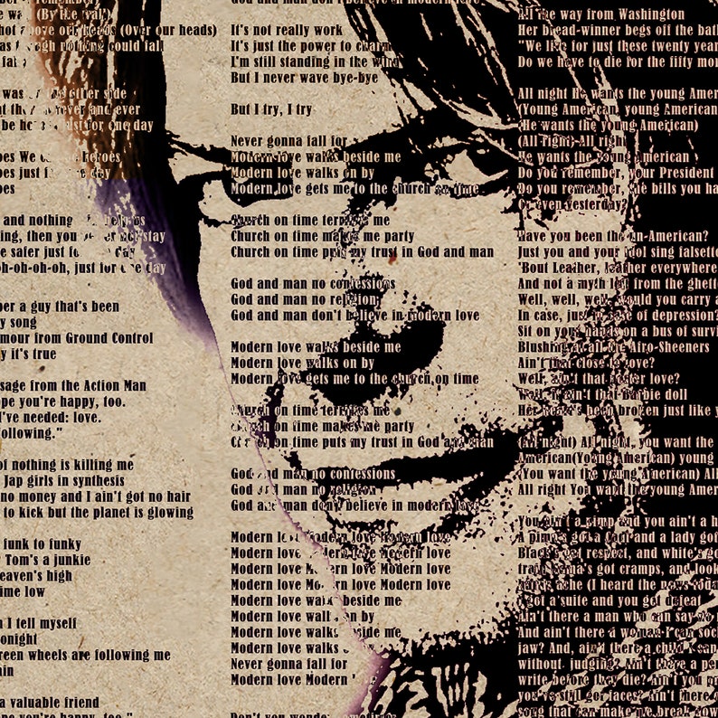 David Bowie Album Inlay Art Digital Print - Etsy