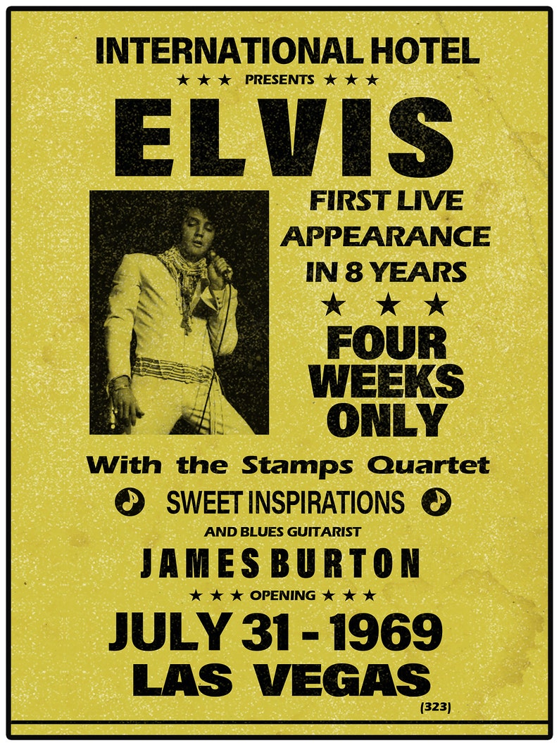 Elvis Presley International Hotel Poster Digital Print - Etsy