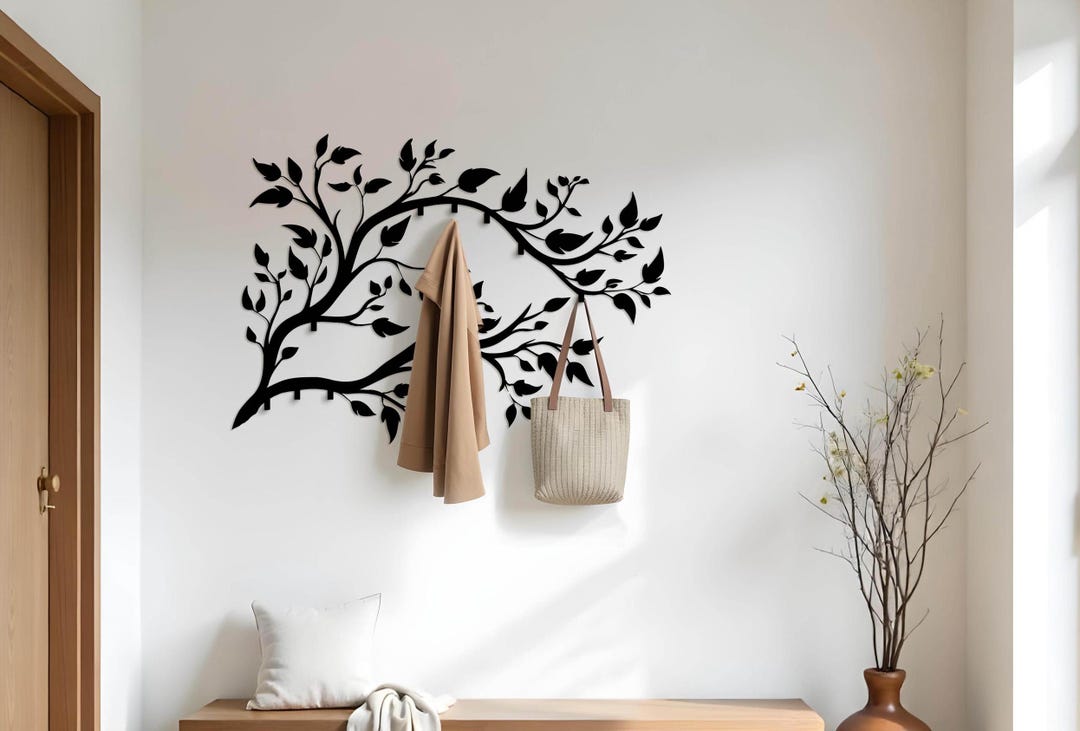 Extra Large Tree Branch Coat Rack Wall Mount, Modern Entryway Organizer ...
