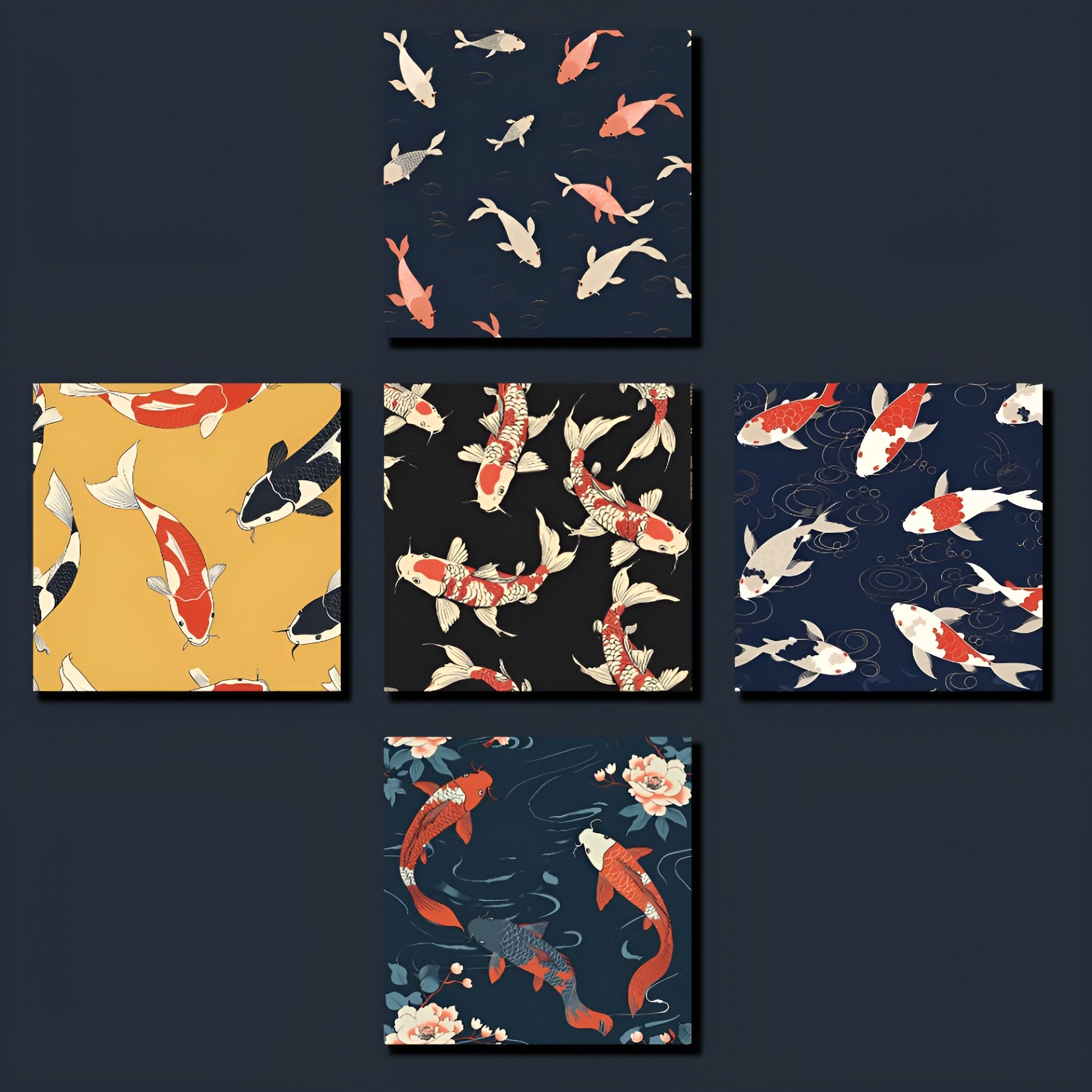 Koi Fish Seamless Pattern,japanse Style, Seamless Pattern, Digital ...