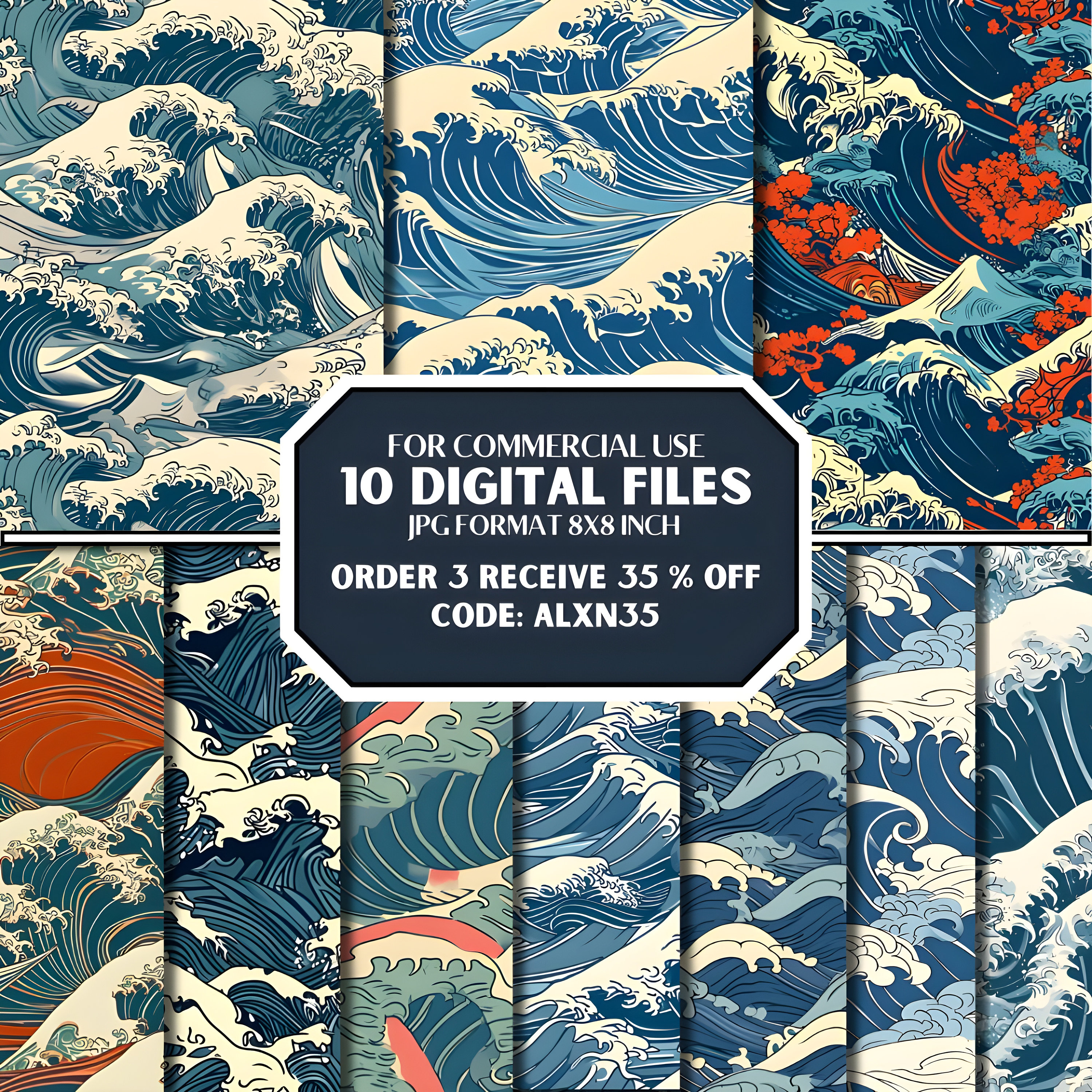 Japanese Waves Seamless Pattern,japanse Style, Seamless Pattern ...