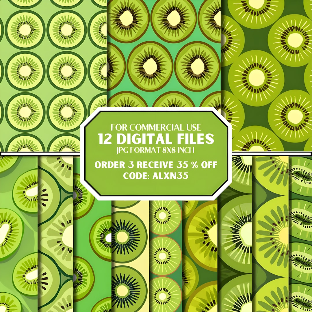 Kiwi Digital Paper ,kiwi Seamless Paper, Seamless Pattern, 300 DPI ...