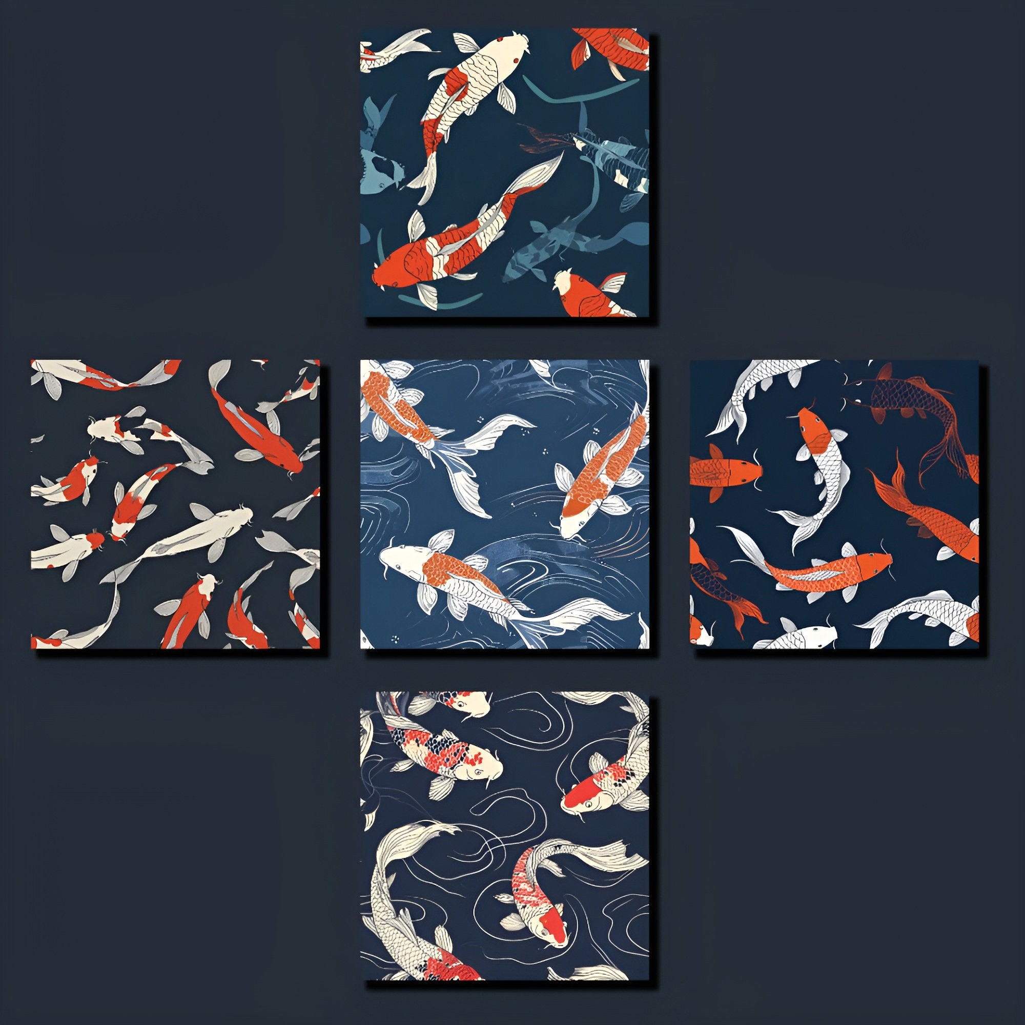 Koi Fish Seamless Pattern,japanse Style, Seamless Pattern, Digital ...